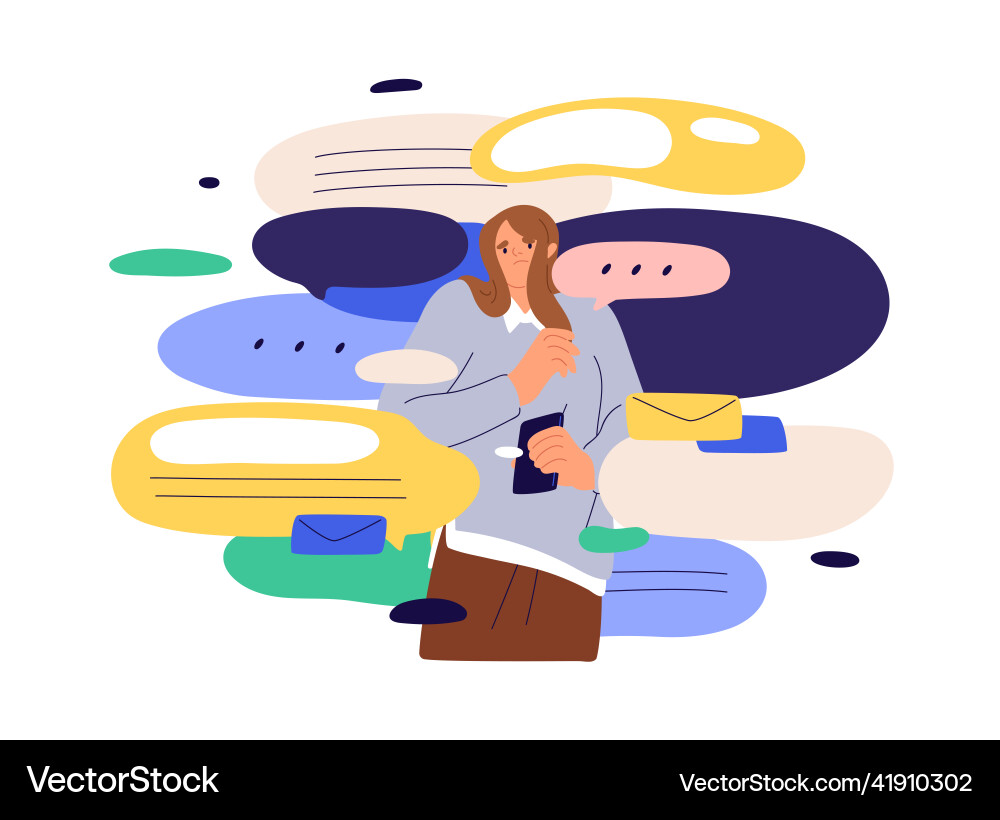 Overwhelmed overloaded person with information Vector Image