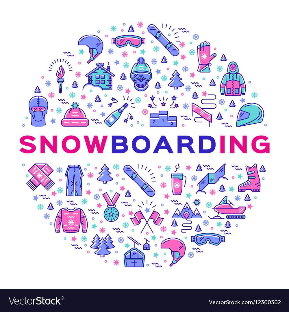 Snowboarding icon snowboard infographics Vector Image