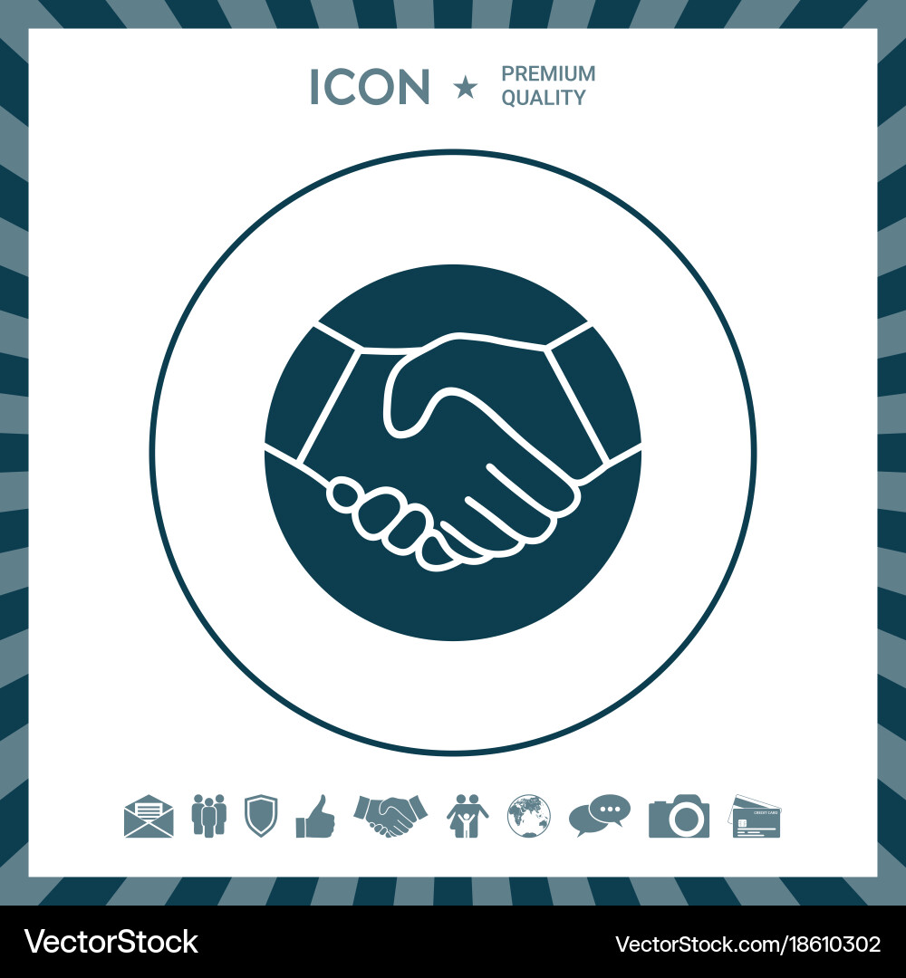 Symbol of handshake in circle icon Royalty Free Vector Image