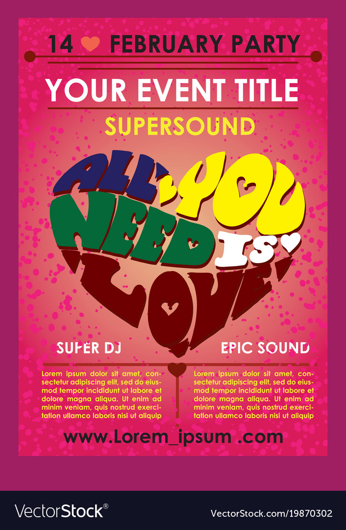 Valentines day poster Royalty Free Vector Image