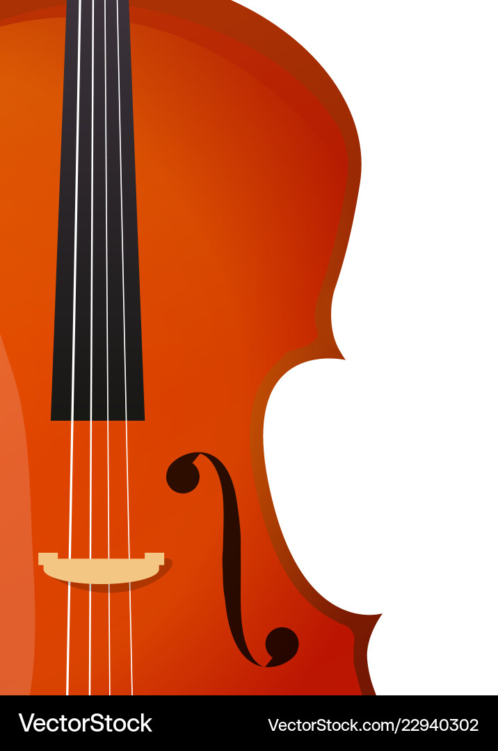 Vertical banner with violin cello for music Vector Image