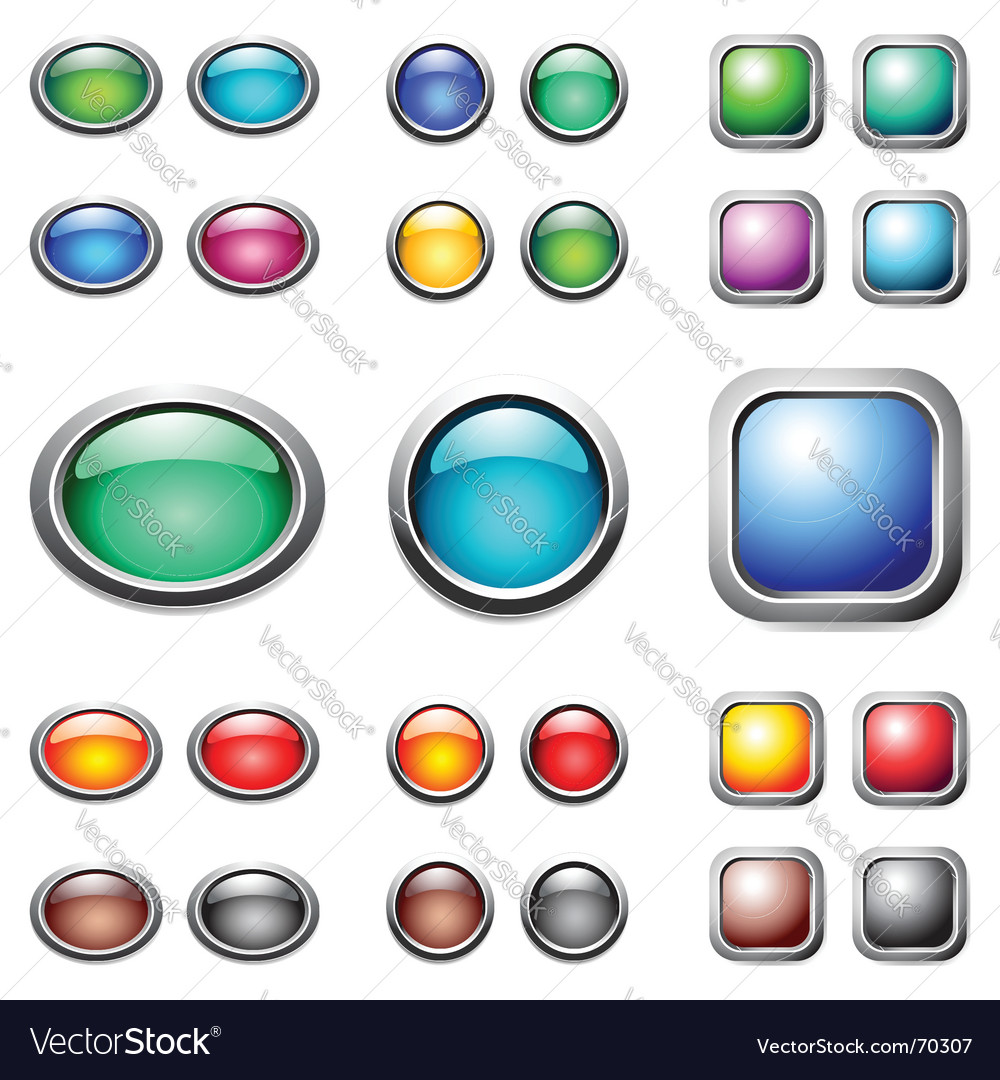 Buttons set Royalty Free Vector Image - VectorStock