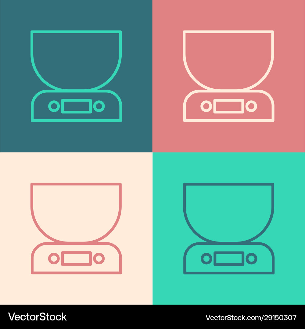 Color line electronic scales icon isolated Vector Image