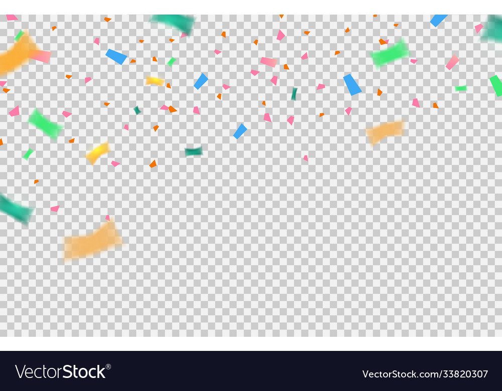 Confetti elements falling on transparent Vector Image