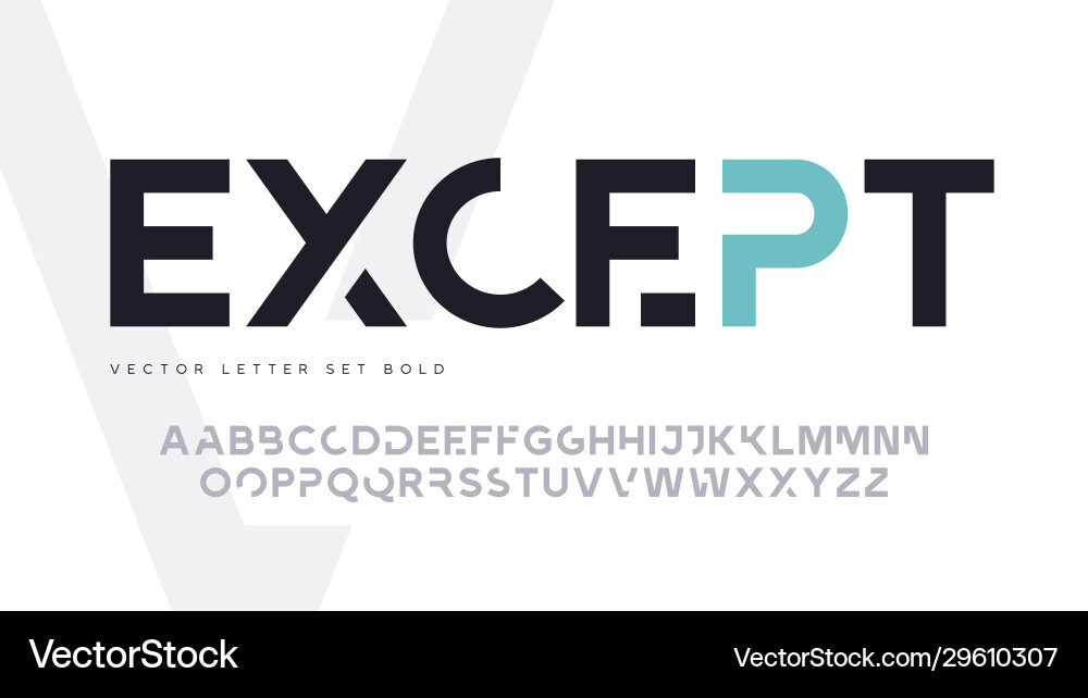Contemporary geometric uppercase letter set Vector Image