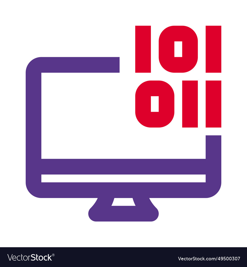 Desktop Use Binary Code For Process Information Vector Image 