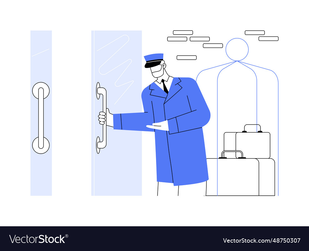 Doorman service abstract concept Royalty Free Vector Image