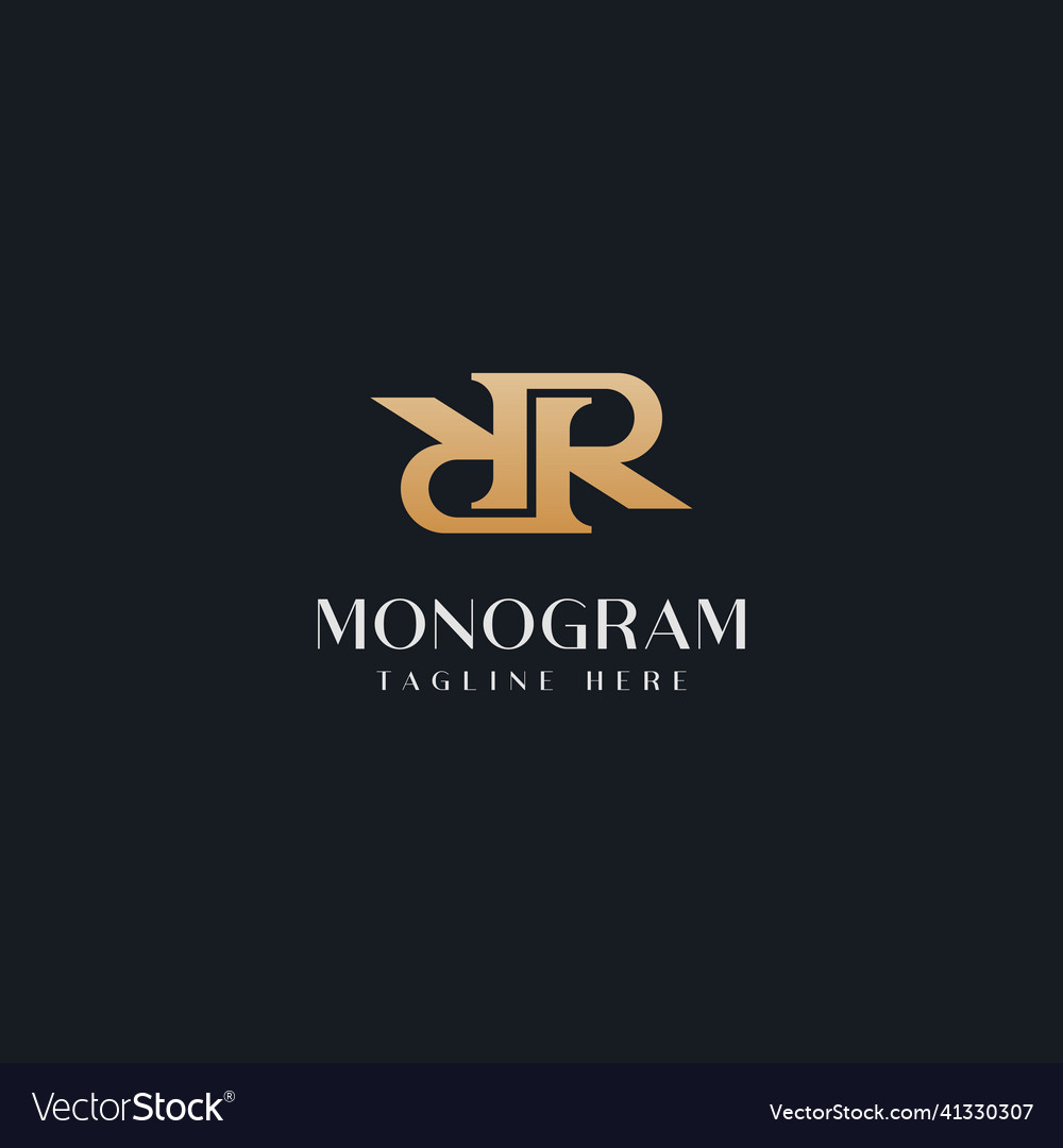 Initial rr r monogram logo template based Vector Image