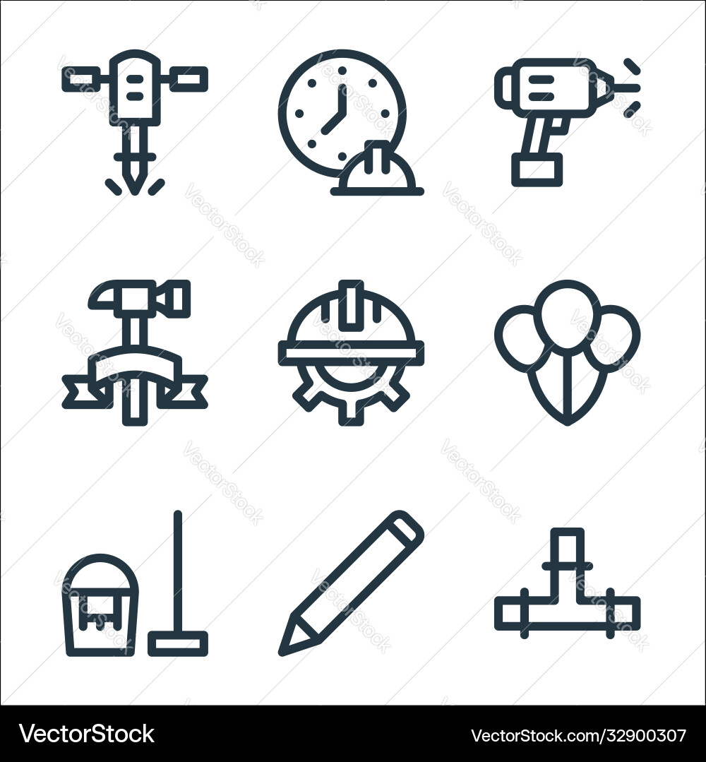 Labour day line icons linear set quality line set Vector Image