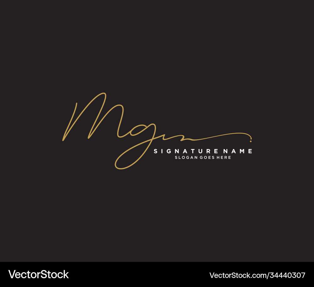 Letter mg signature logo template Royalty Free Vector Image