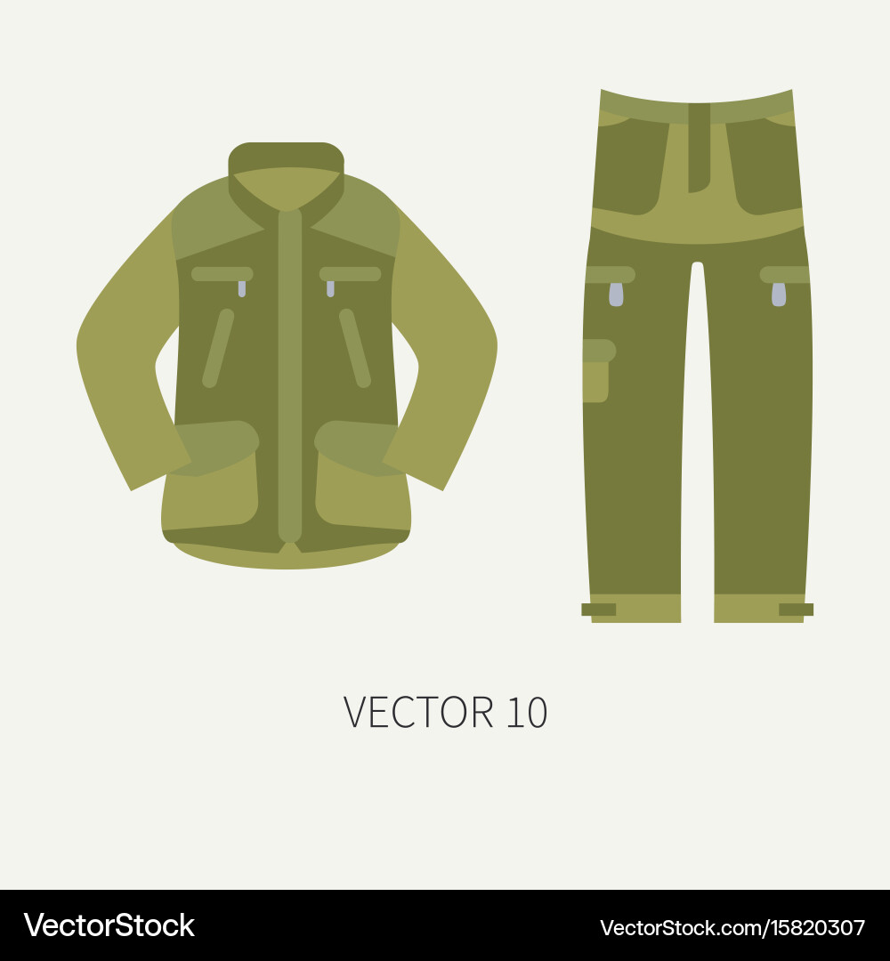 Line tile color hunt and camping icon khaki Vector Image