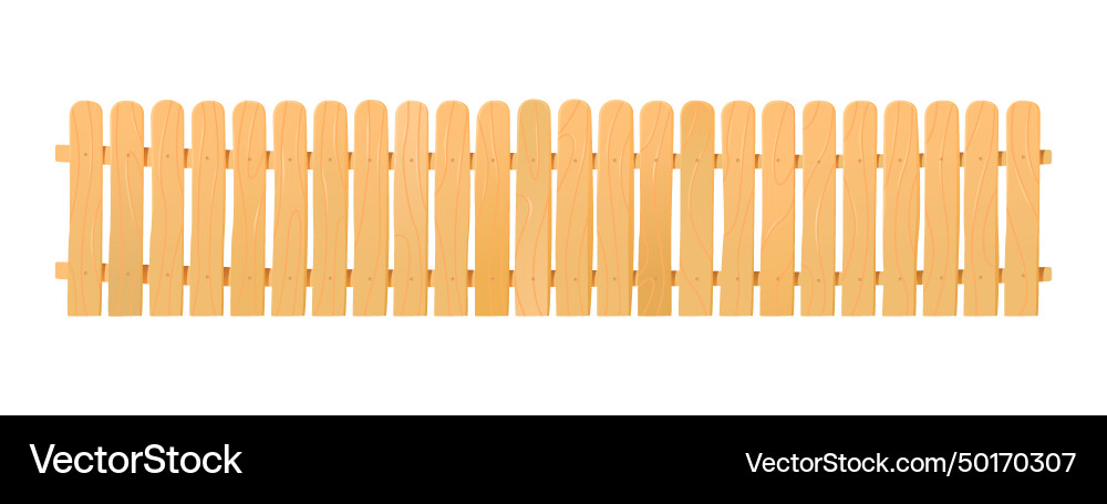 Long wooden picket fence on a plain background Vector Image