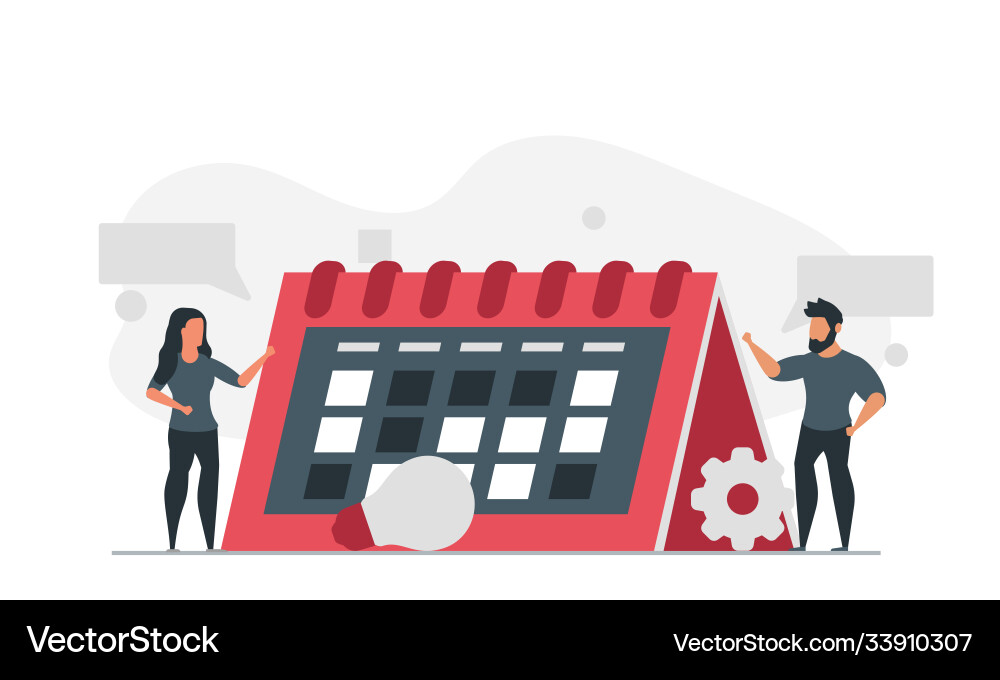 People are planning their calendar for future Vector Image