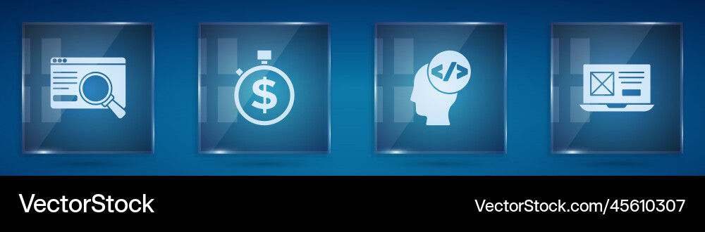 Set ui or ux design time is money front end Vector Image