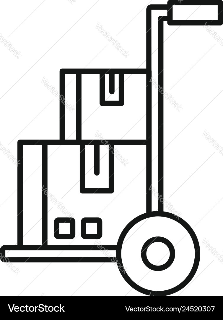 Warehouse cart icon outline style Royalty Free Vector Image