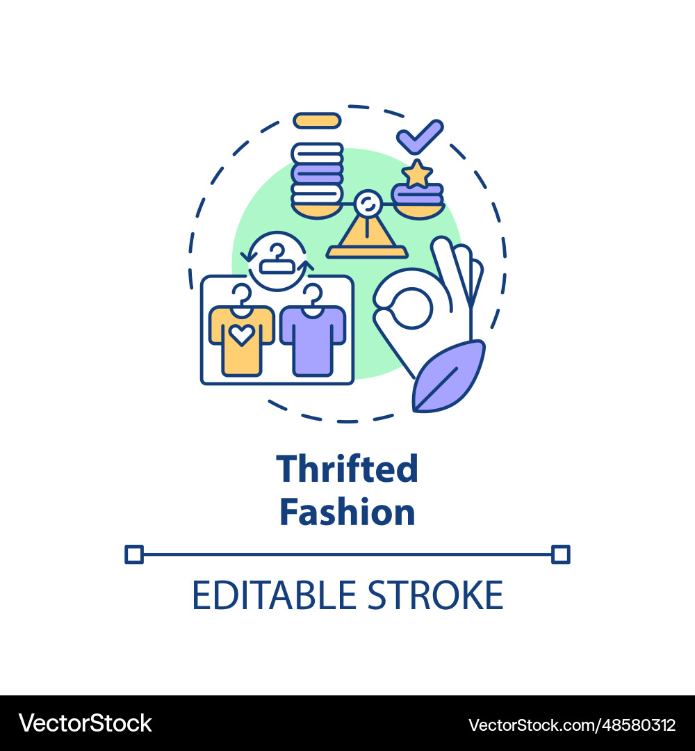 2d customizable thin line icon thrifted fashion Vector Image