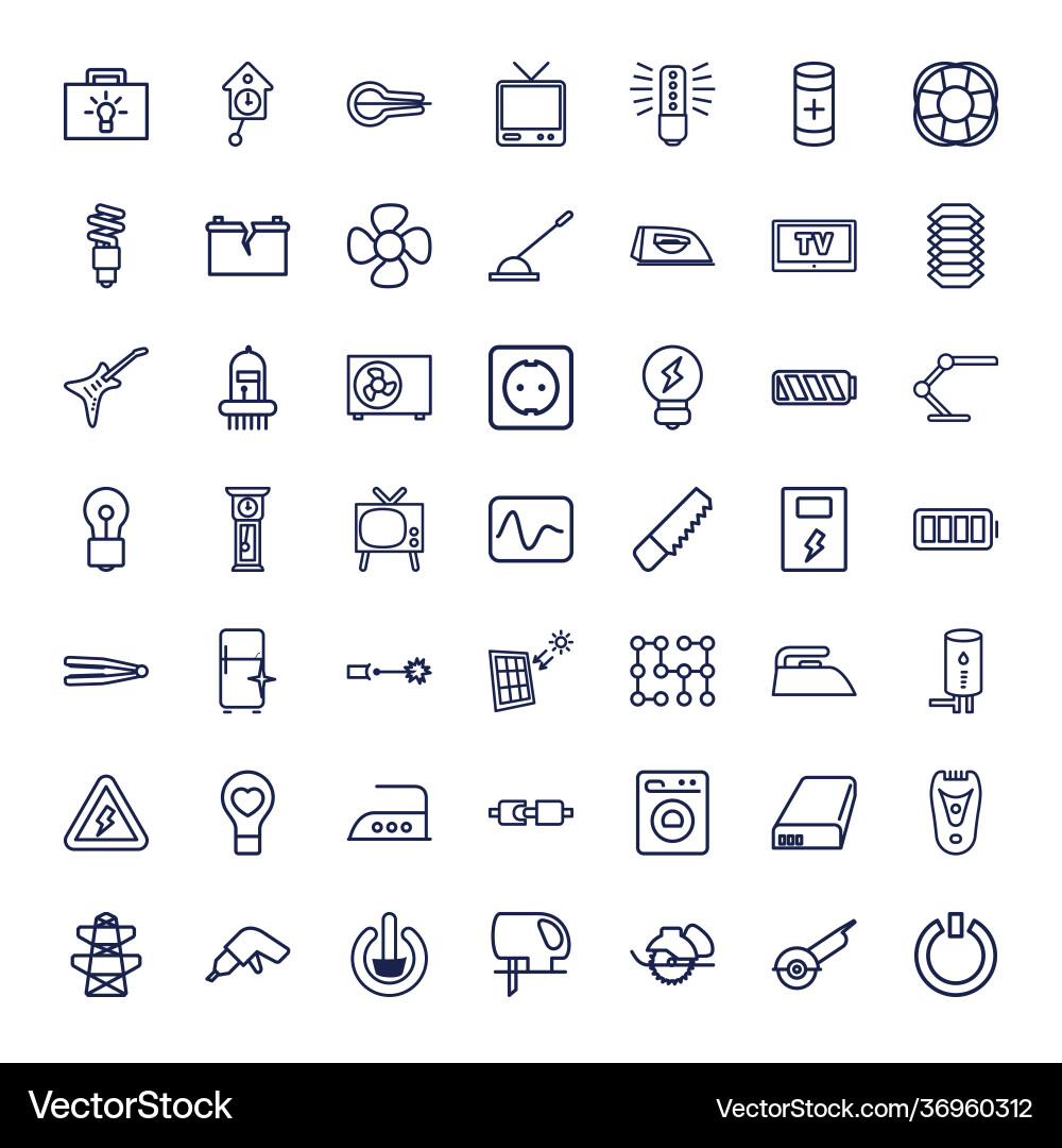 49 electric icons Royalty Free Vector Image - VectorStock