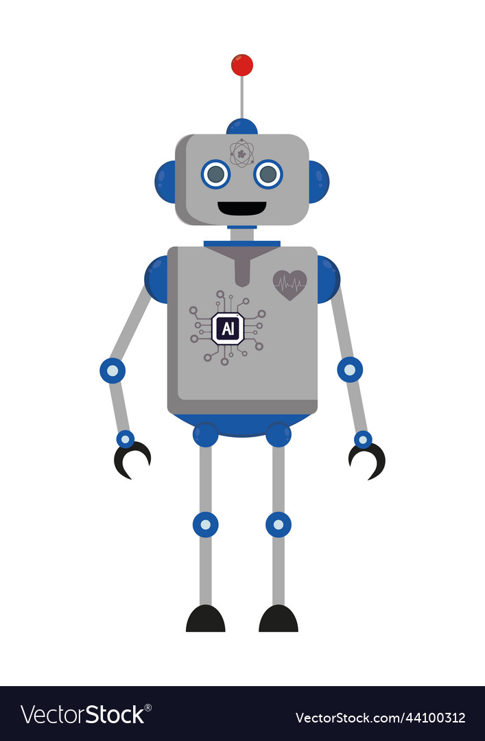 Artificial intelligence technology robot isolated Vector Image