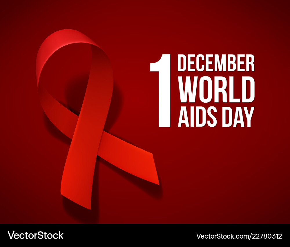 Banner with realistic red ribbon poster Royalty Free Vector