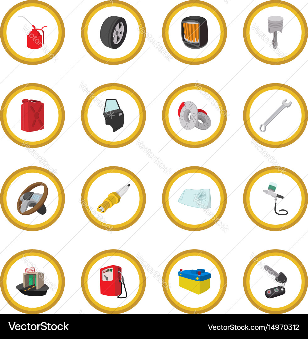 Car service maintenance cartoon icon circle Vector Image