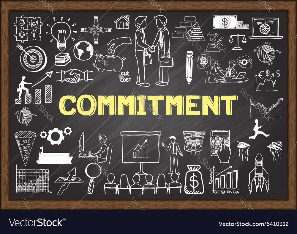 Commitment on chalkboard Royalty Free Vector Image
