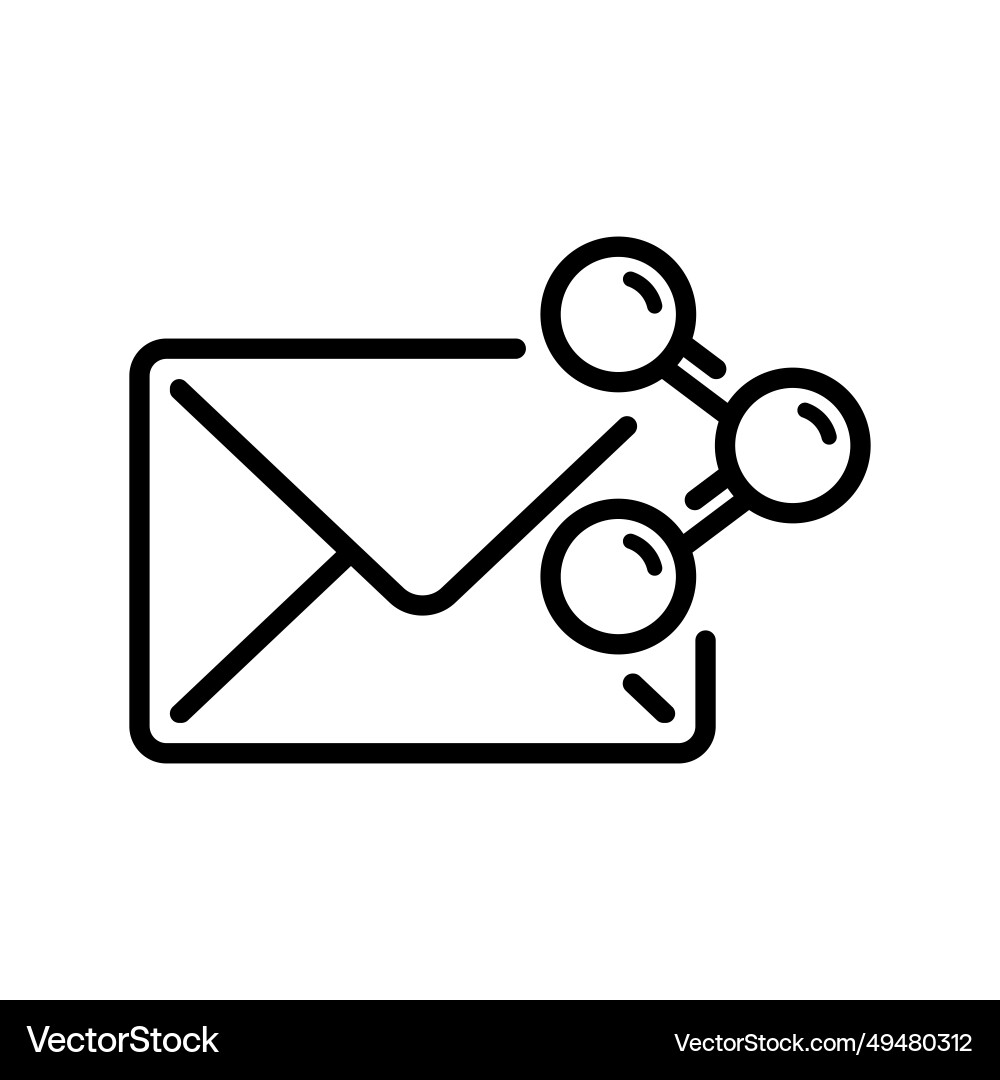Email and share icons in line style Royalty Free Vector