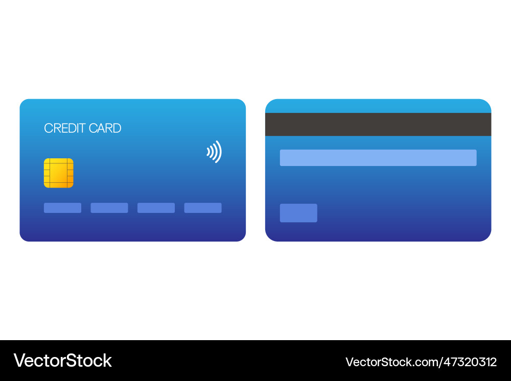 Front and back side of credit card payment Vector Image