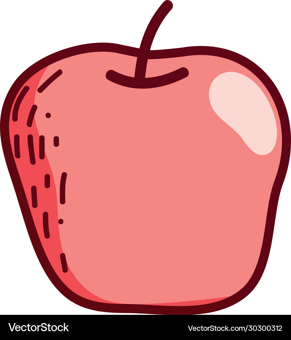 Fruit fresh apple cartoon isolated icon design Vector Image