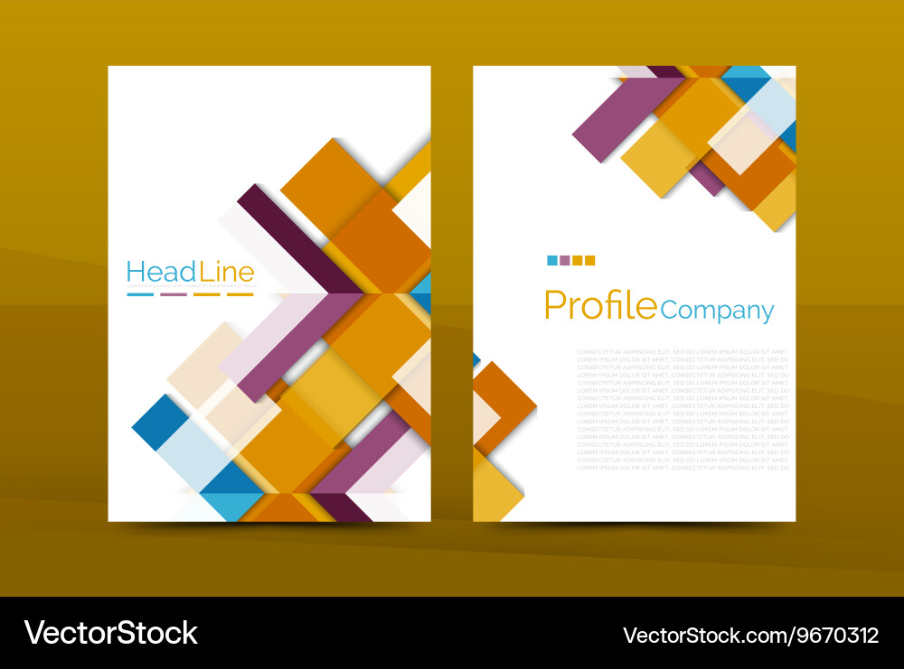 Geometric a4 front page business annual report Vector Image