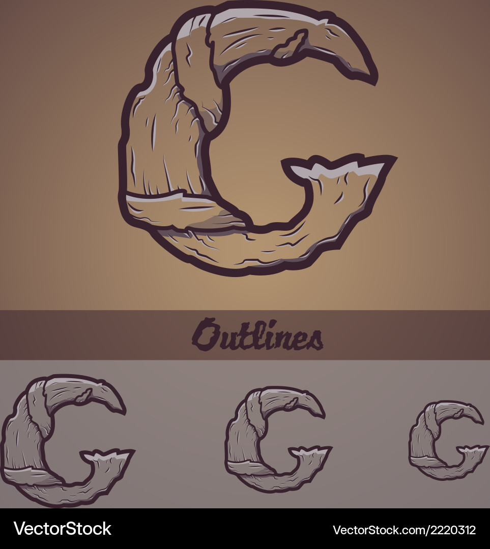 Halloween decorative alphabet - g letter Vector Image