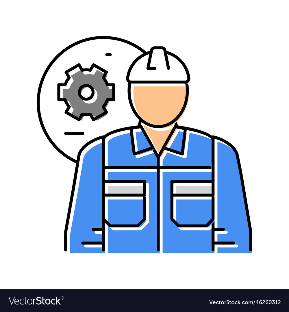 Mechanical engineer worker color icon Royalty Free Vector Mechanical engineer worker color icon Royalty Free Vector