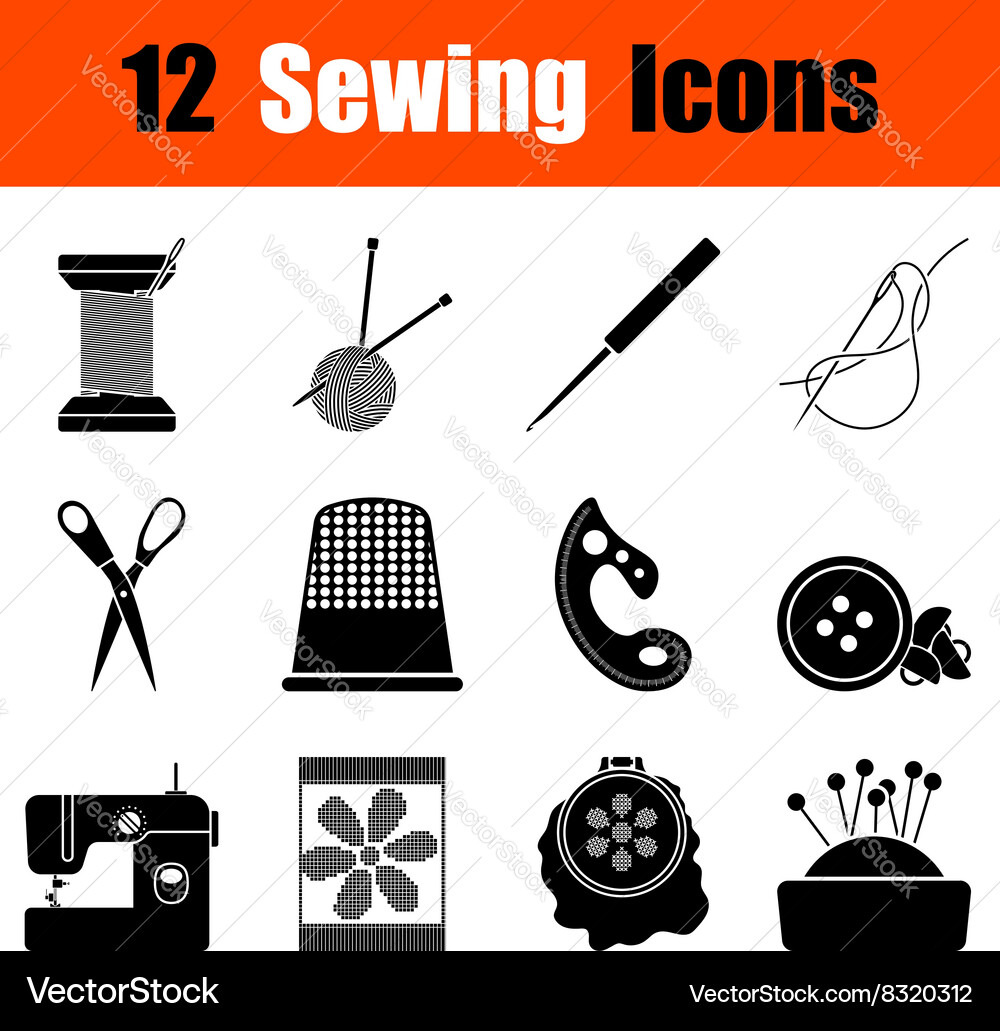 Set of sewing icons Royalty Free Vector Image - VectorStock