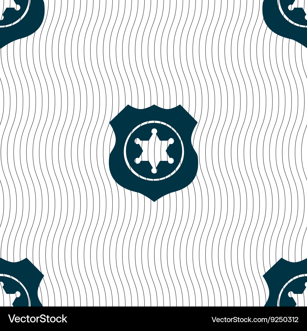 Sheriff star icon sign seamless pattern Royalty Free Vector