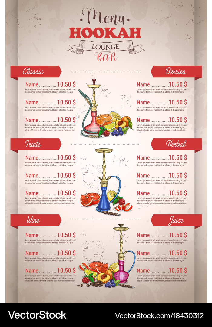 Vertical color menu design Royalty Free Vector Image