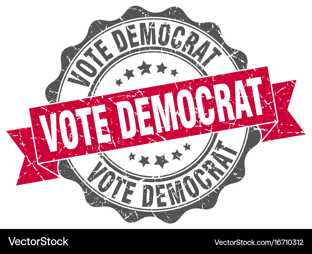 Vote democrat stamp sign seal Royalty Free Vector Image