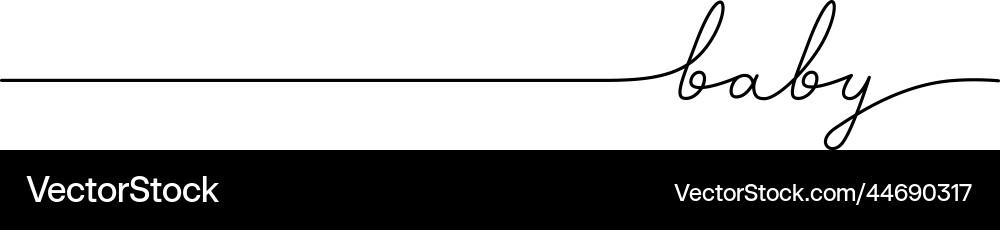 Baby word - continuous one line with word Vector Image