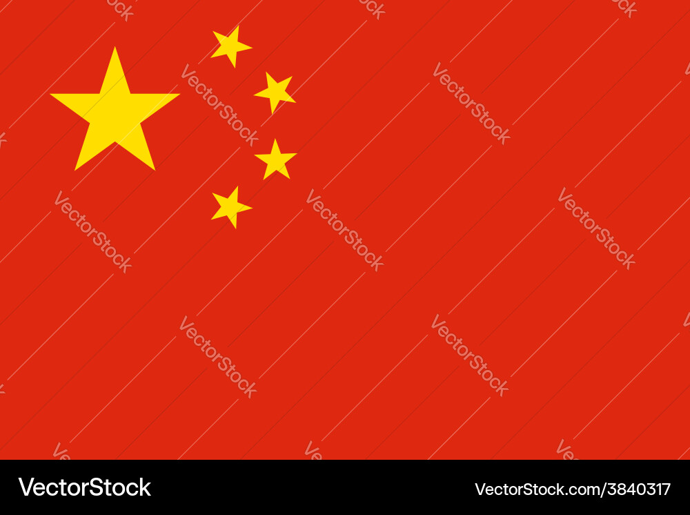 China flag original proportion and colors high Vector Image
