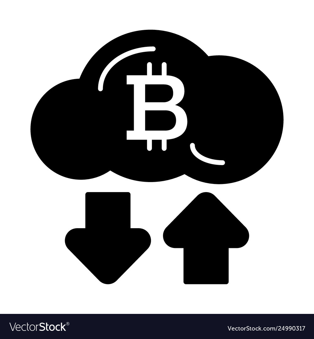 Cryptocurrency exchange solid icon Royalty Free Vector Image