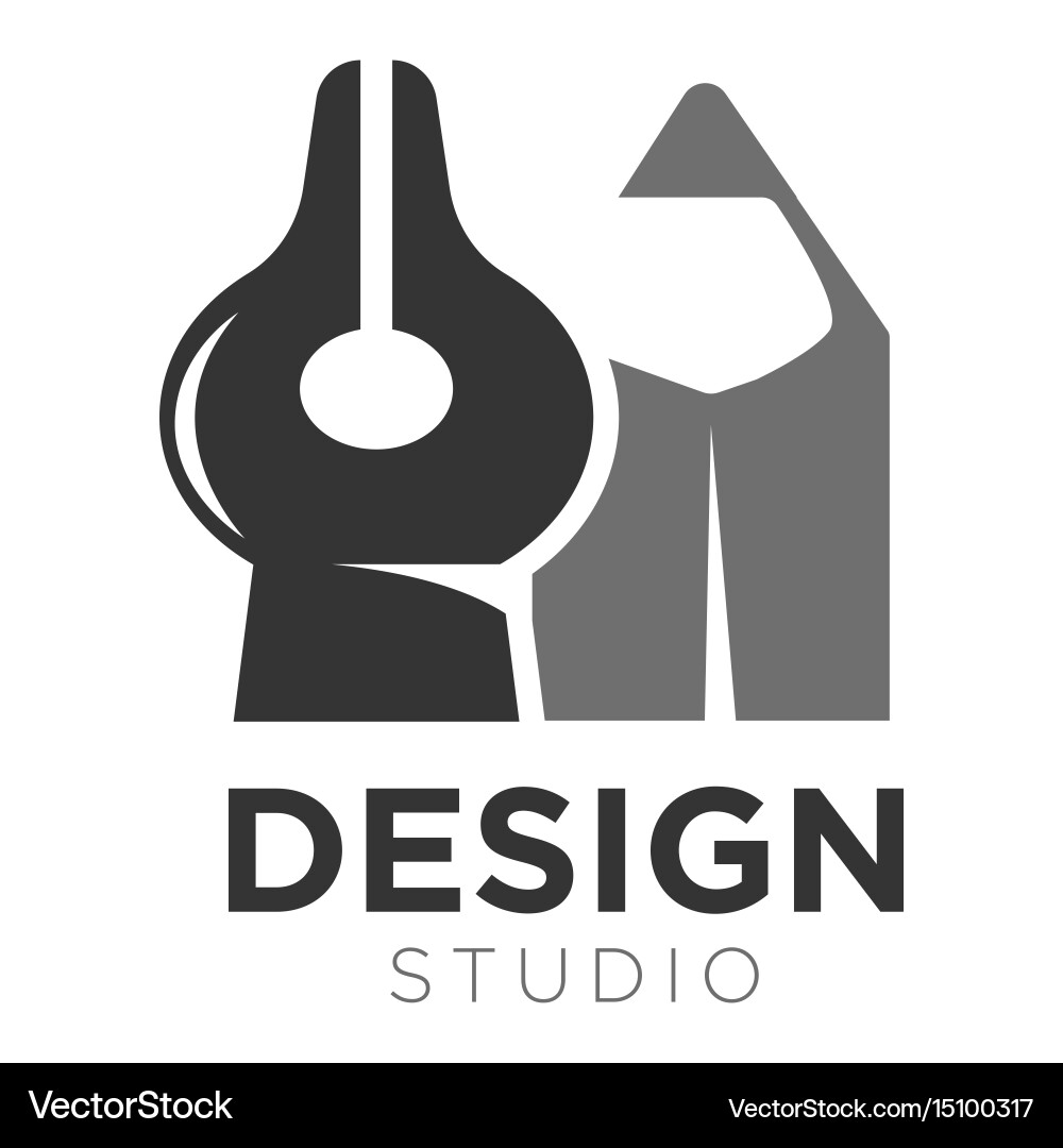 Design studio icon template of pen tip and Vector Image