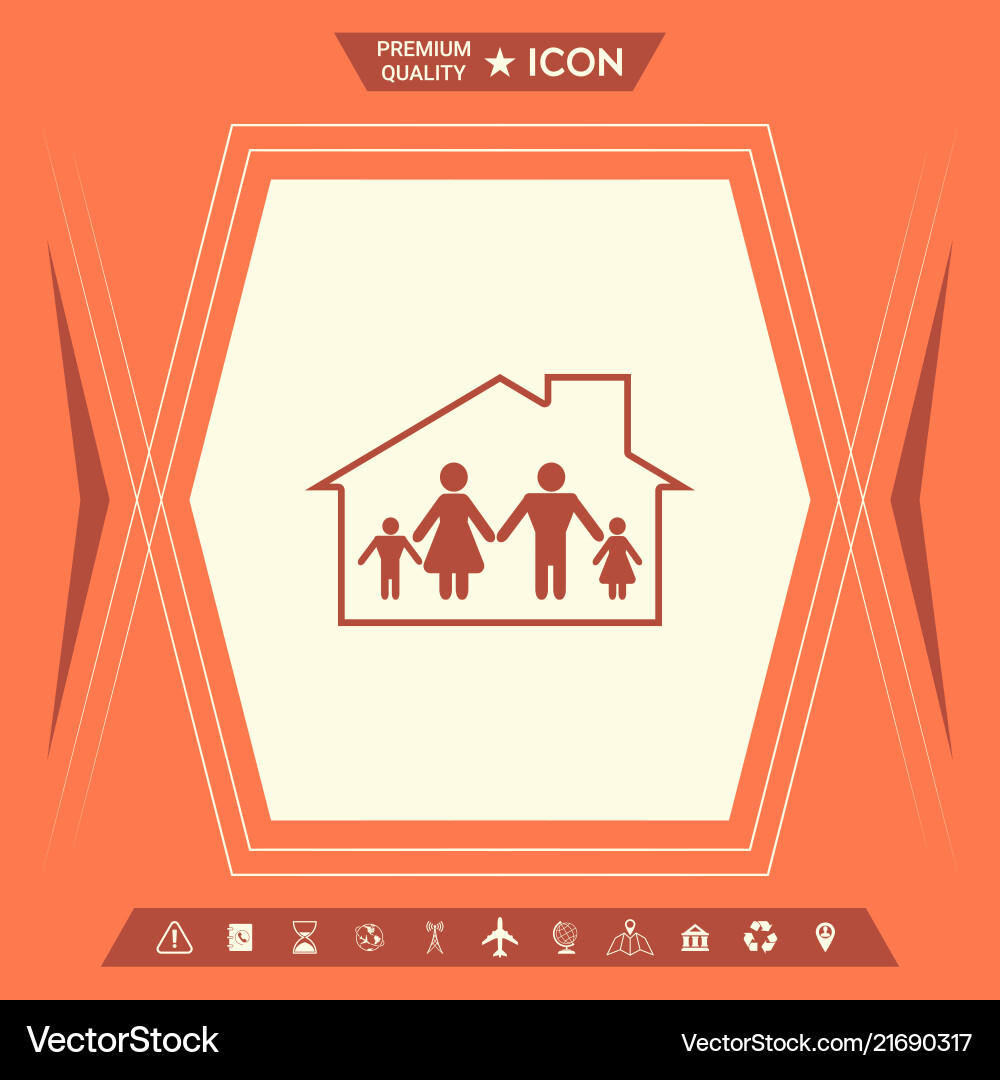 Family home icon Royalty Free Vector Image - VectorStock