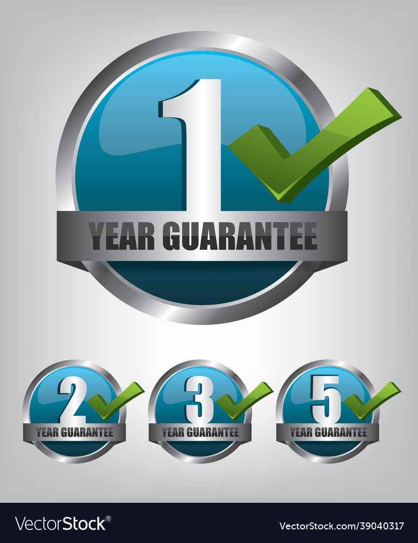 Guarantee label button set Royalty Free Vector Image