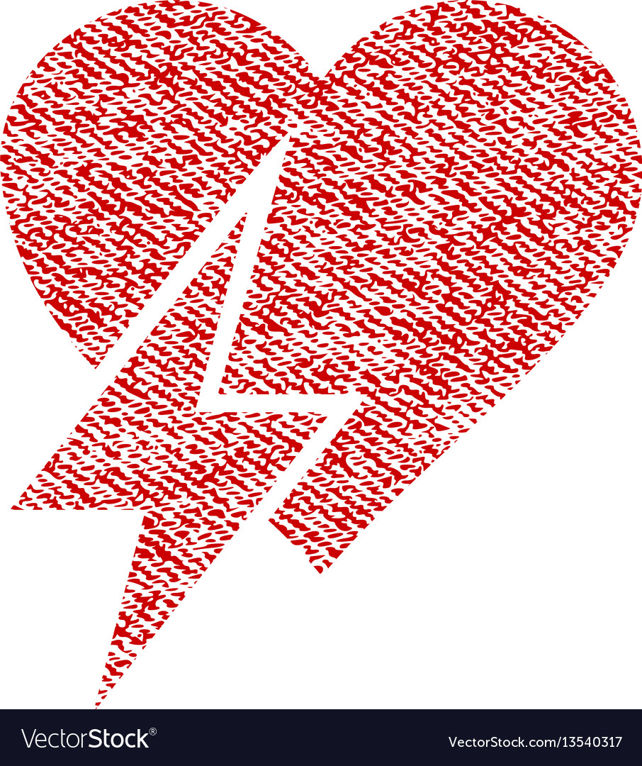 Heart shock fabric textured icon Royalty Free Vector Image Heart shock fabric textured icon Royalty Free Vector Image