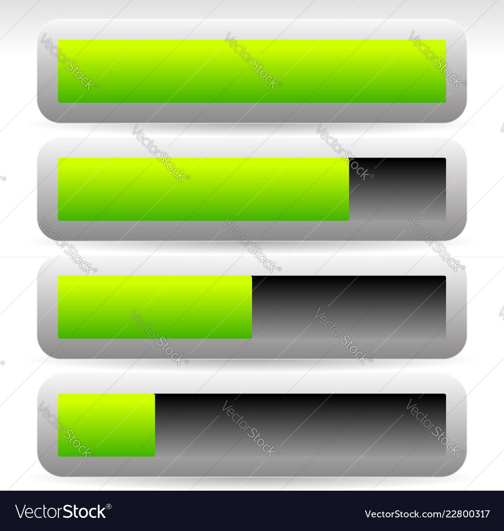 Horizontal progress loading bars meters level Vector Image