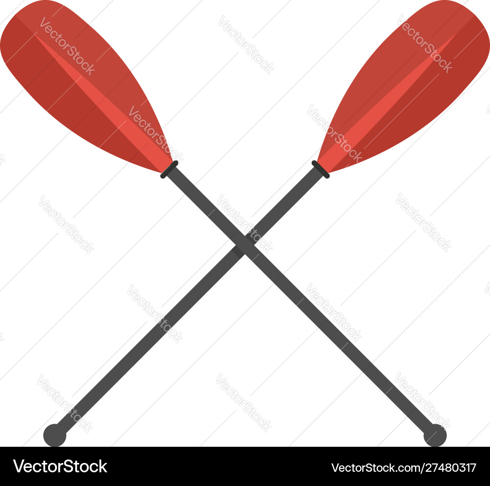 Metal crossed oars icon flat style Royalty Free Vector Image