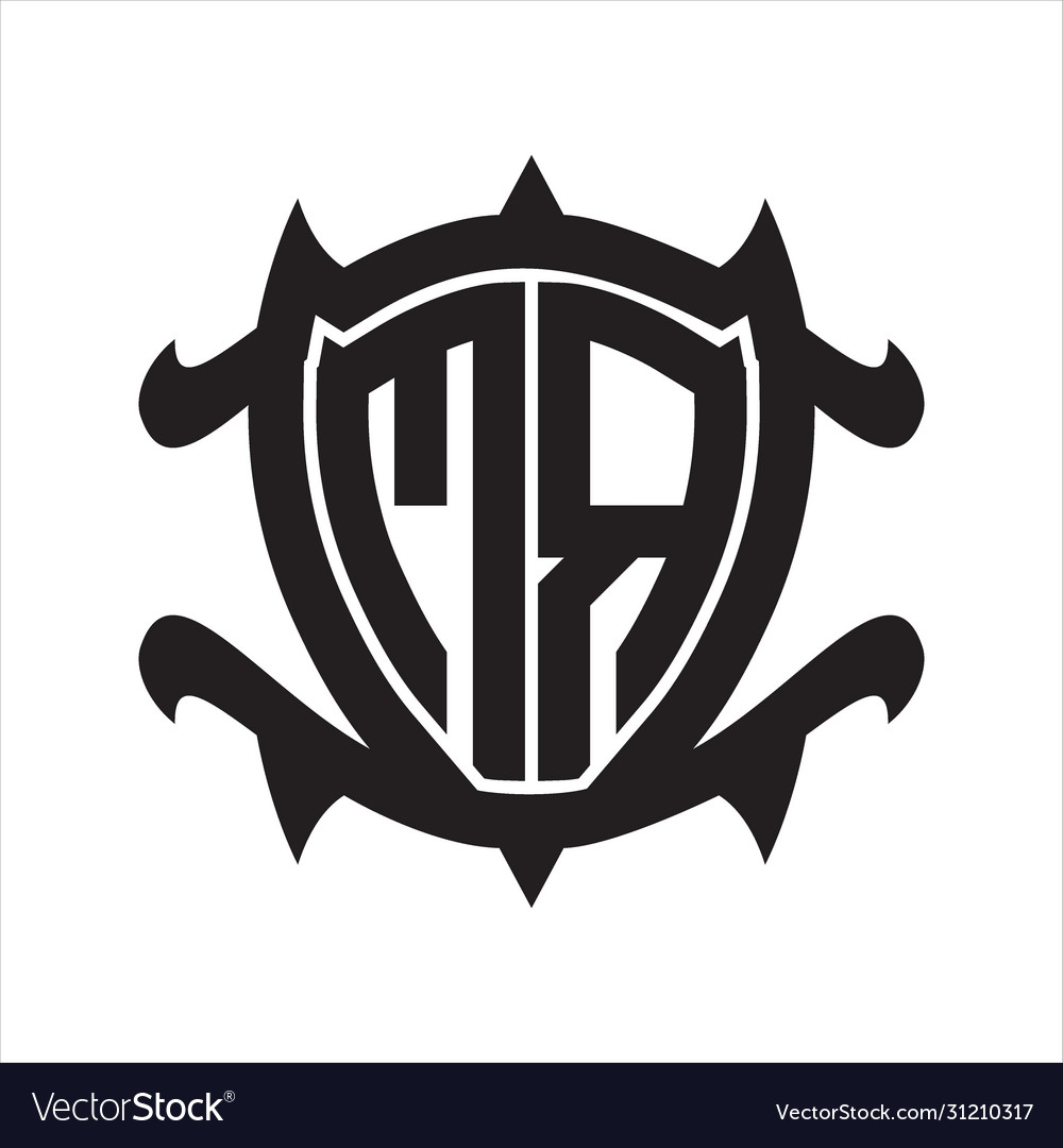 Mr logo monogram isolated with frame shield shape Vector Image