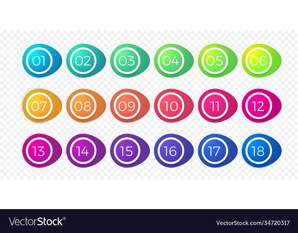 Number bullet point flat color gradient web Vector Image Number bullet point flat color gradient web Vector Image