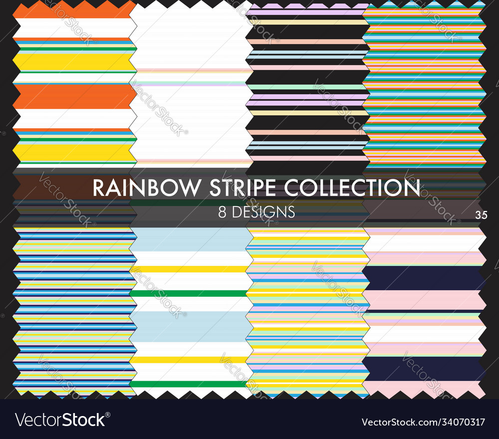 Rainbow stripe seamless pattern collection Vector Image