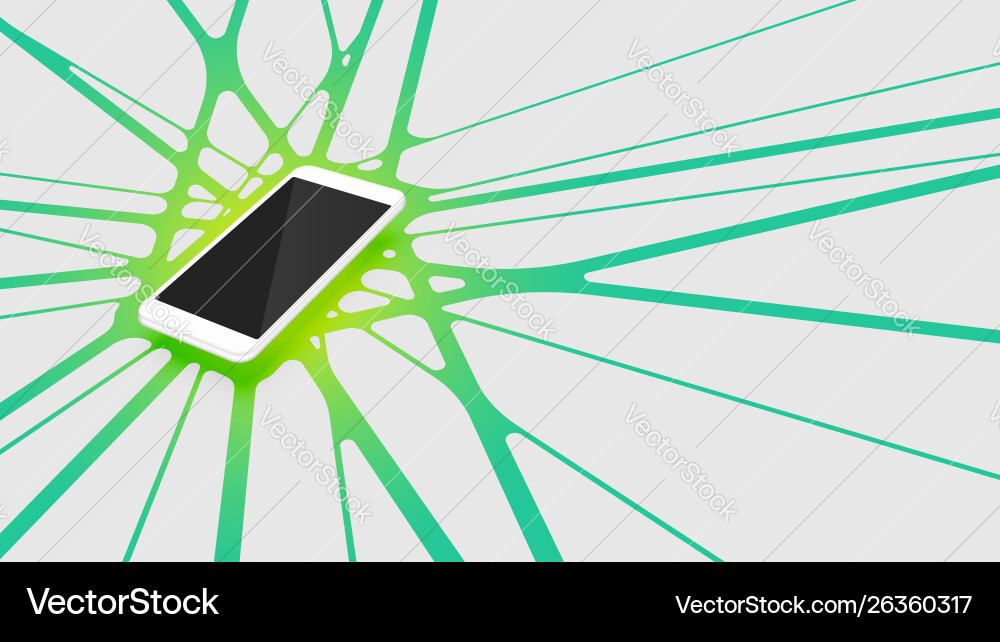 Realistic 3d smartphone with colorful abstract Vector Image