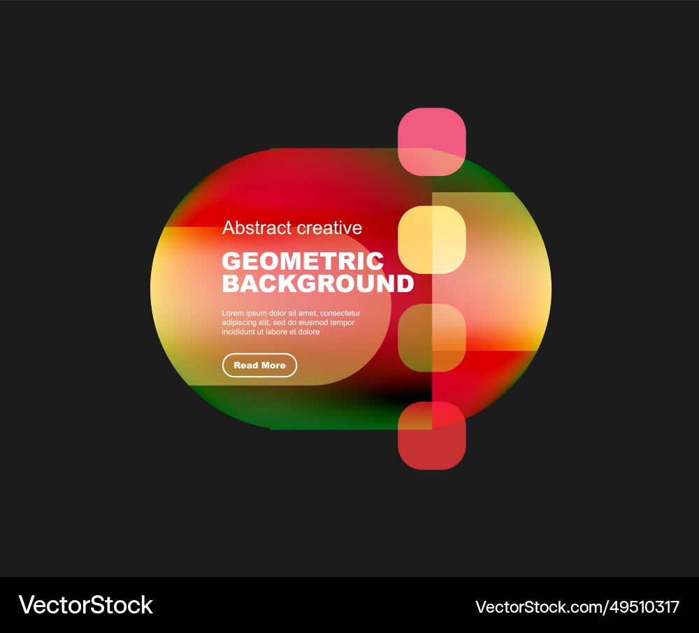Round triangle and round square composition Vector Image