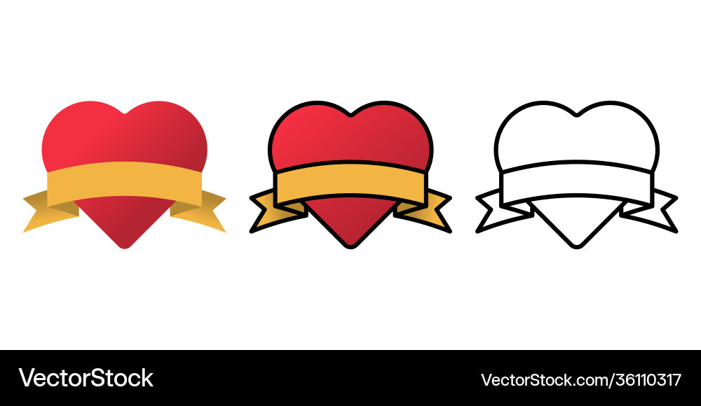 Set heart icon template heart icon design Vector Image